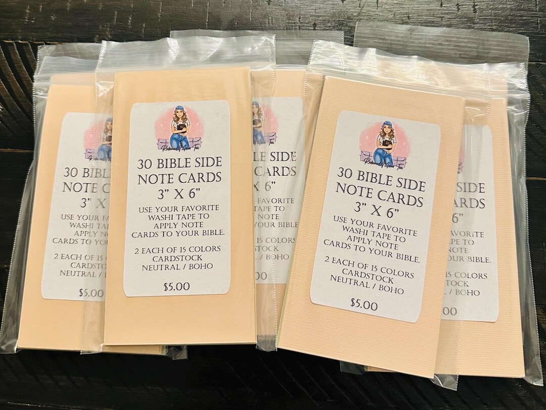 30 Side Note Cards Neutral Boho Colors Bible Journaling Supplies ...