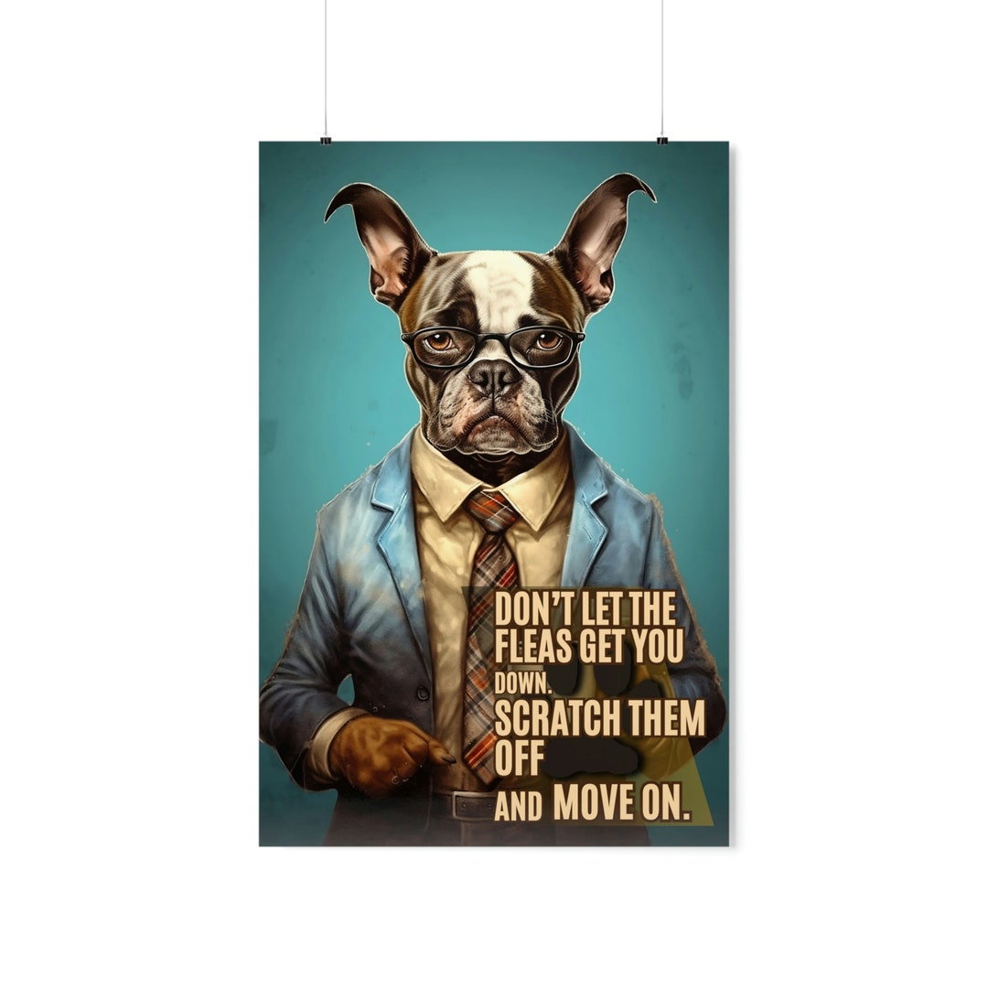 Never Give Up: Dog in a Suit Motivational Poster Scratch off - Etsy