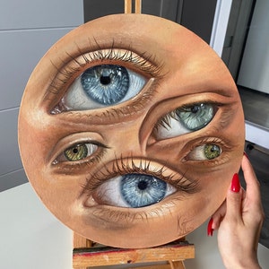 Original Abstract Oil Eyes Painting! Realistic Eye Drawing - Etsy