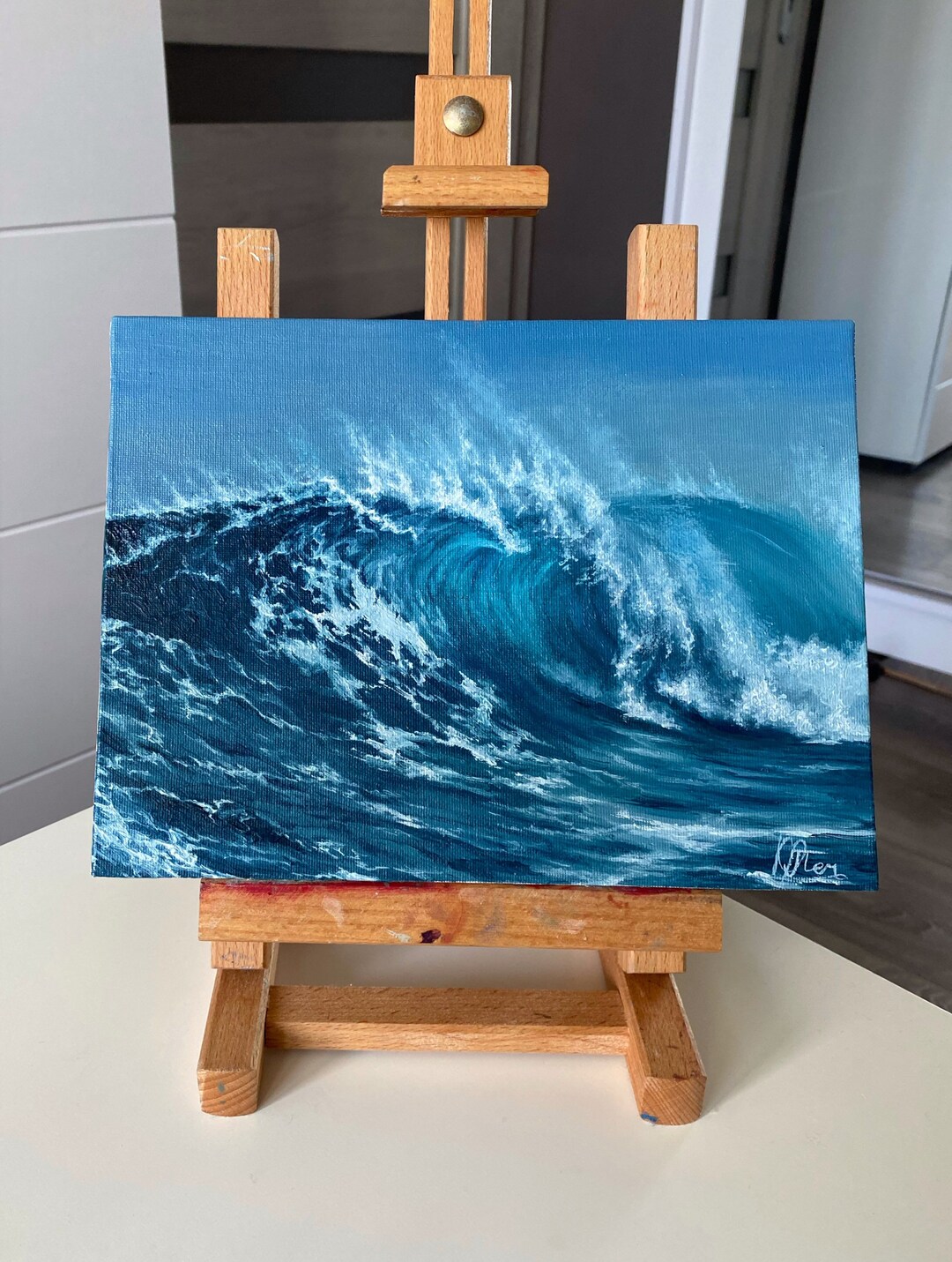 The Magic of Roaring Blue Sea: Oil Painting With Magnificent Waves - Etsy