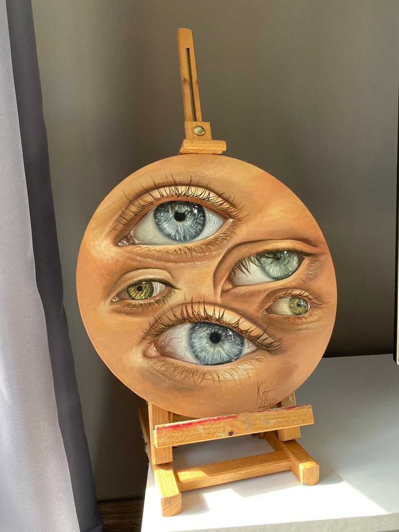 Original Abstract Oil Eyes Painting Realistic Eye Drawing - Etsy