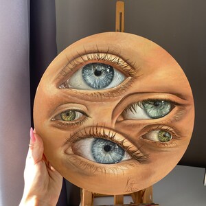 Original Abstract Oil Eyes Painting Realistic Eye Drawing - Etsy