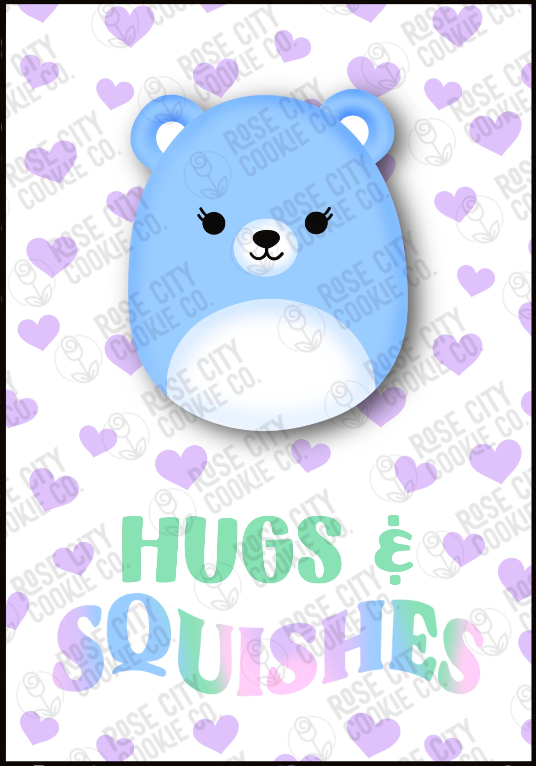 Hugs & Squishes PDF Digital Download Printable Cookie Card - Etsy