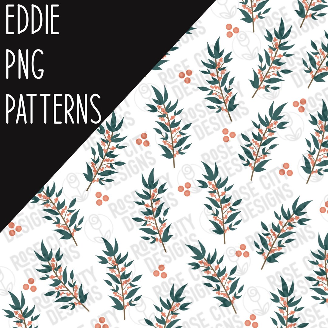 Modern Holly Berry Eddie Pattern PNG Digital Download - Etsy