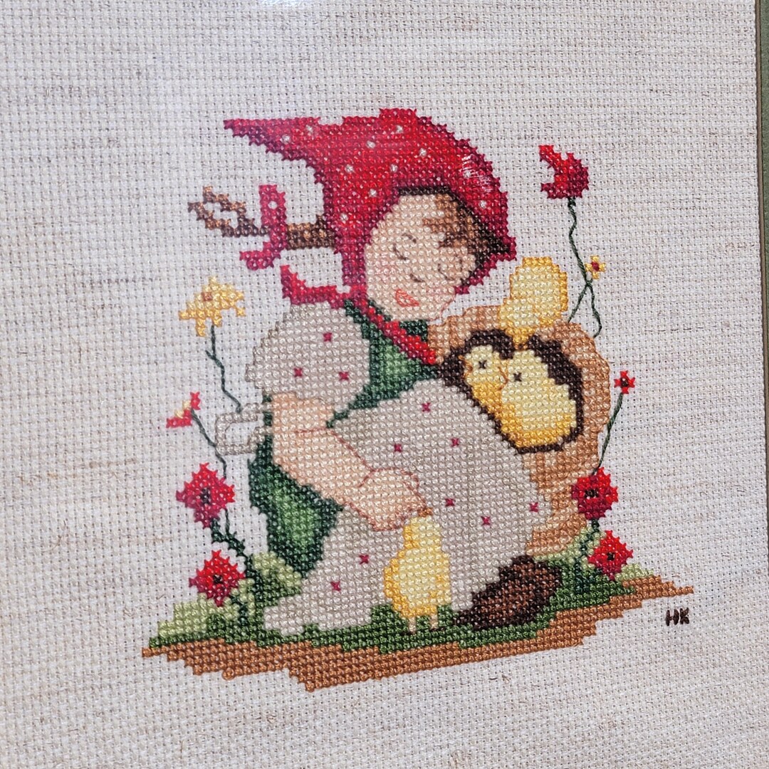 Cute Vintage Adorable Hummel Embroidery Chick Girl Girl With - Etsy