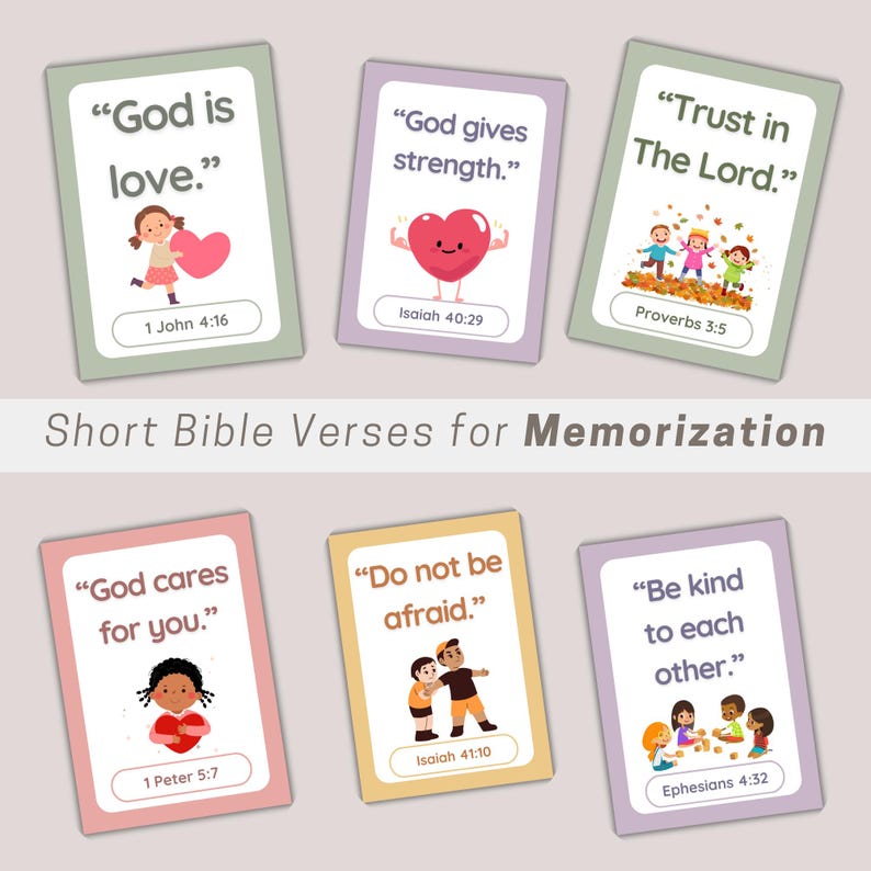 PRINTABLE Morning Basket Short Bible Verse Cards, Preschool Scripture ...
