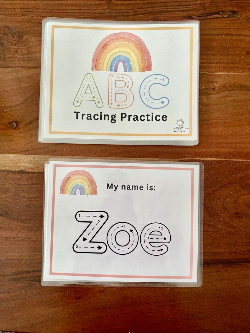Printable ABC Alphabet Tracing Practice Cards With Personal Name ...