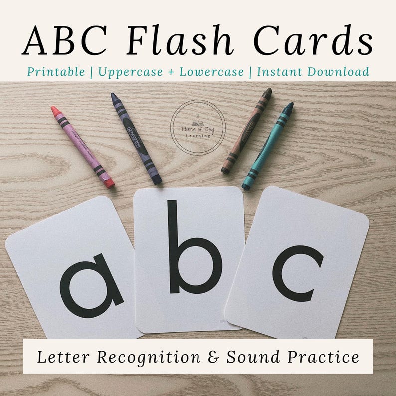 ABC Flash Cards Printable: Uppercase and Lowercase (digital Download ...