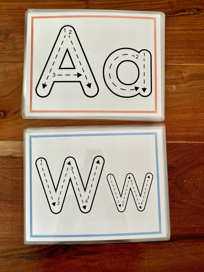 Printable ABC Alphabet Tracing Practice Cards With Personal Name ...