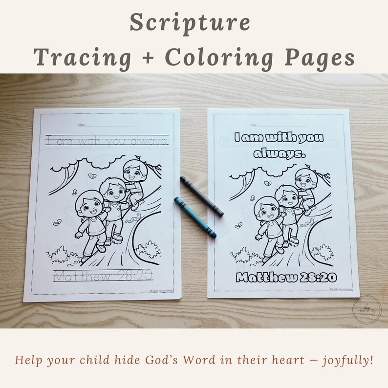 Bible Verse Tracing & Coloring Pages: Scripture Memory (digital ...