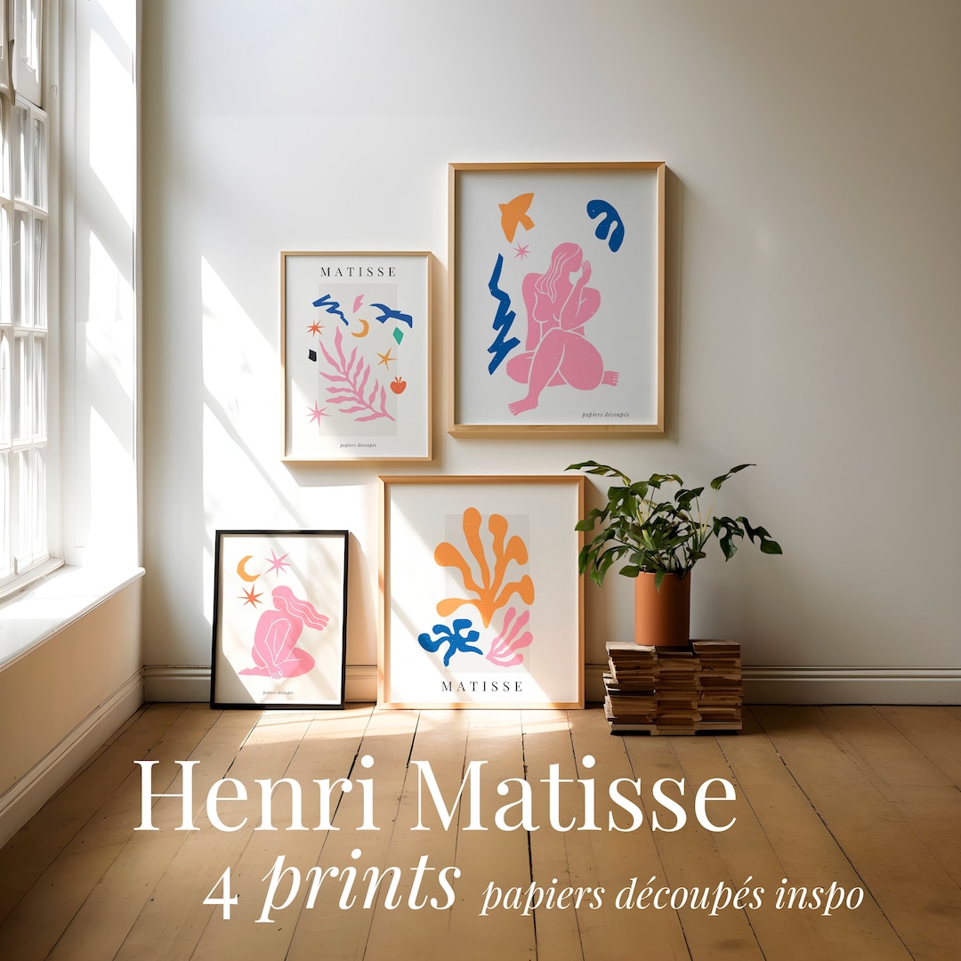 Digital Matisse Print Set 4 Designs, Downloadable, Printable Print ...