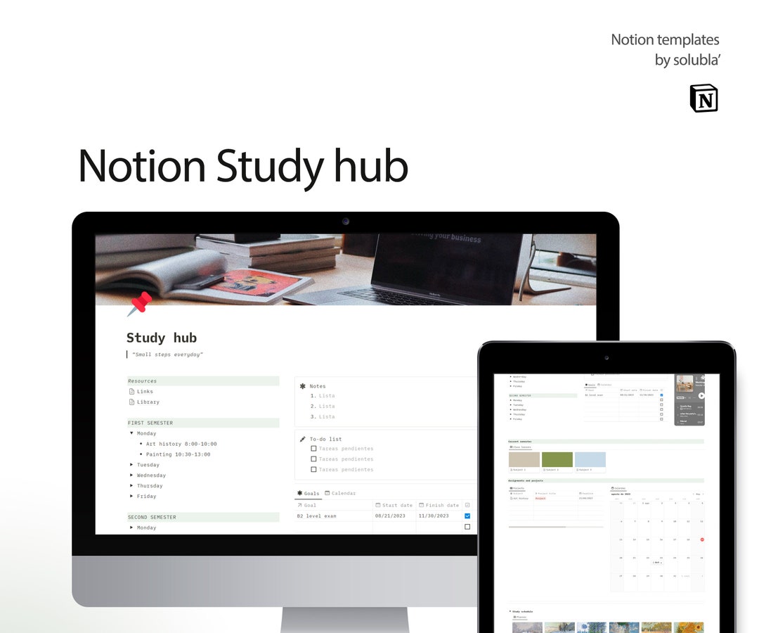 Notion Academy Study Hub, Digital Template, Timetable, Goals ...