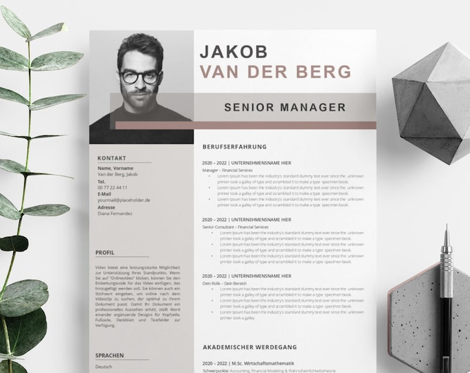CV Template German Word and Cover Letter | CV Template German 2023 ...