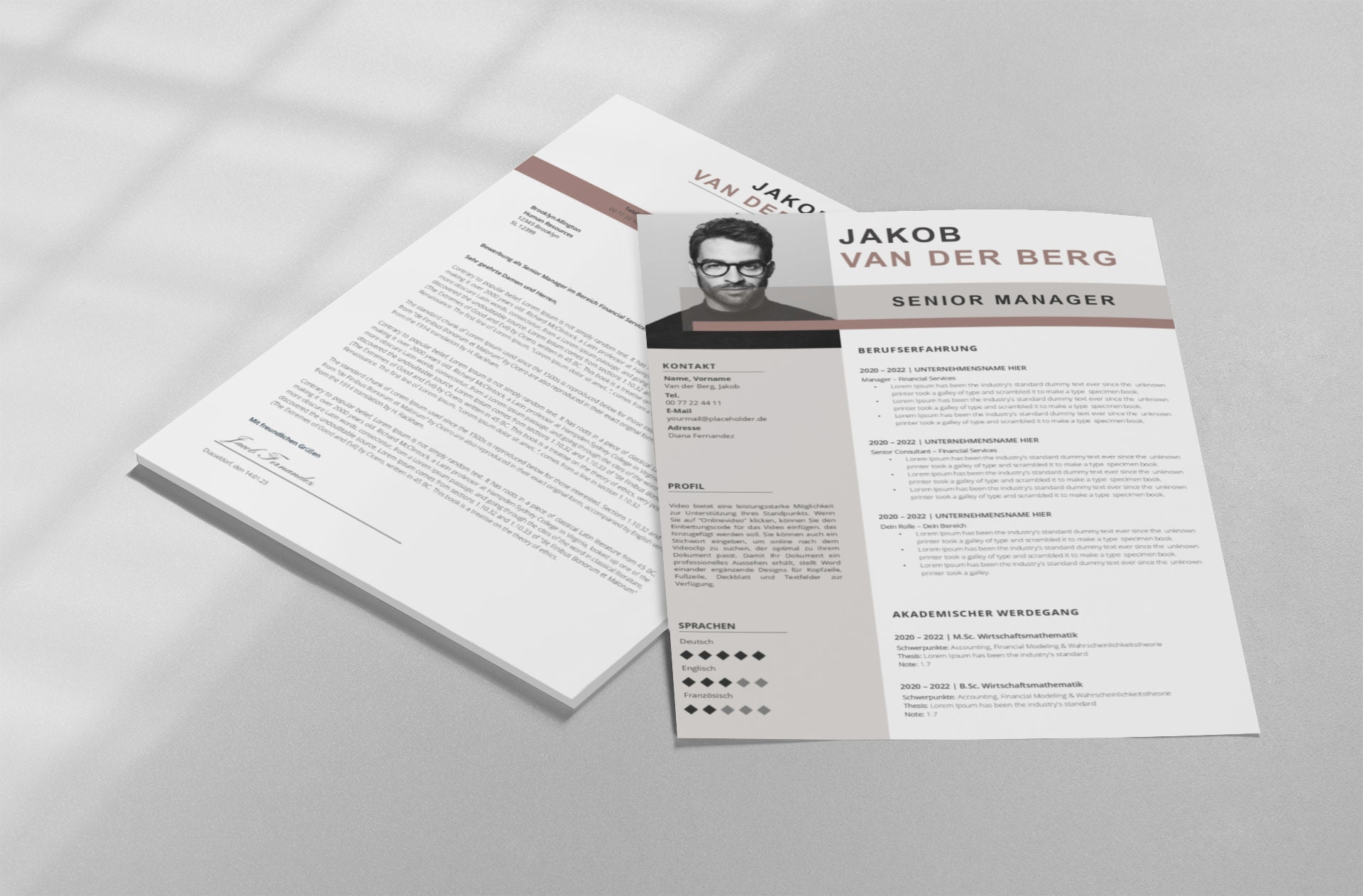 CV Template German Word and Cover Letter CV Template German 2023 ...