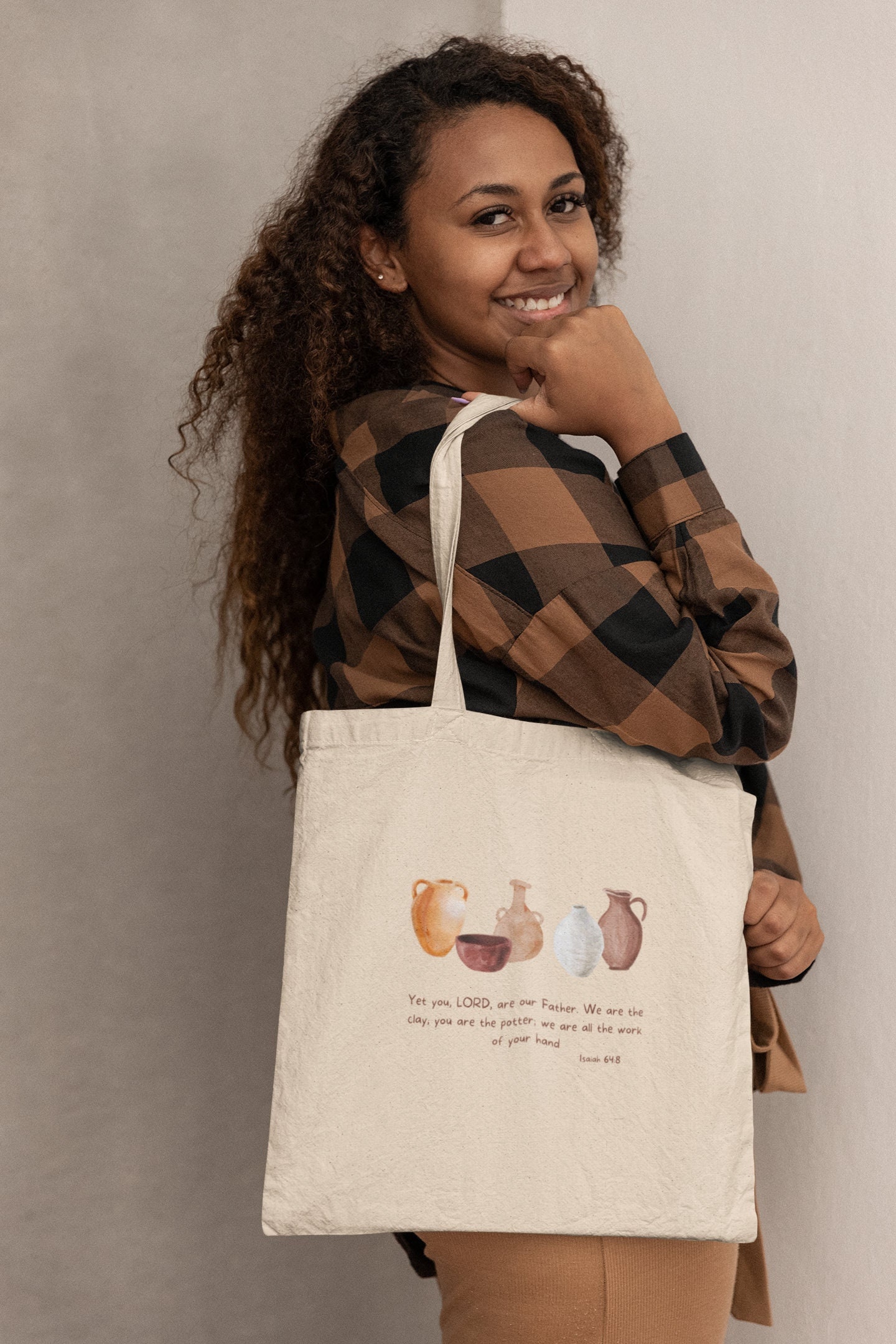We Are the Clay Canvas Scripture Tote Bag Christian Tote - Etsy