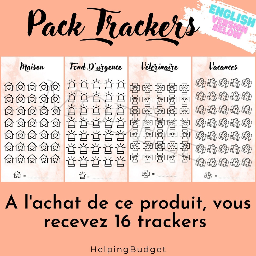 Pack de 16 trackers épargnes Enveloppes budget A6 A imprimer et ...