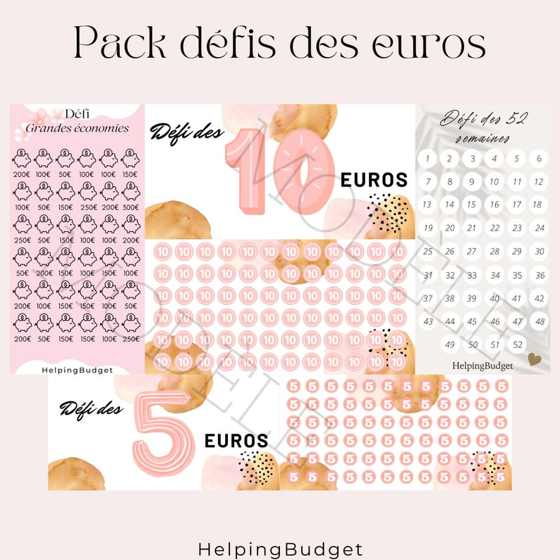 Pack défi des euros Enveloppes budget A5 et/ou A6 A imprimer et ...