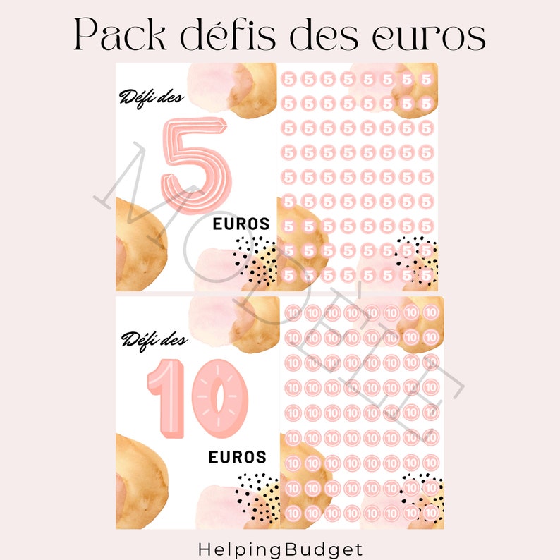 Pack défi des euros Enveloppes budget A5 et/ou A6 A imprimer et ...