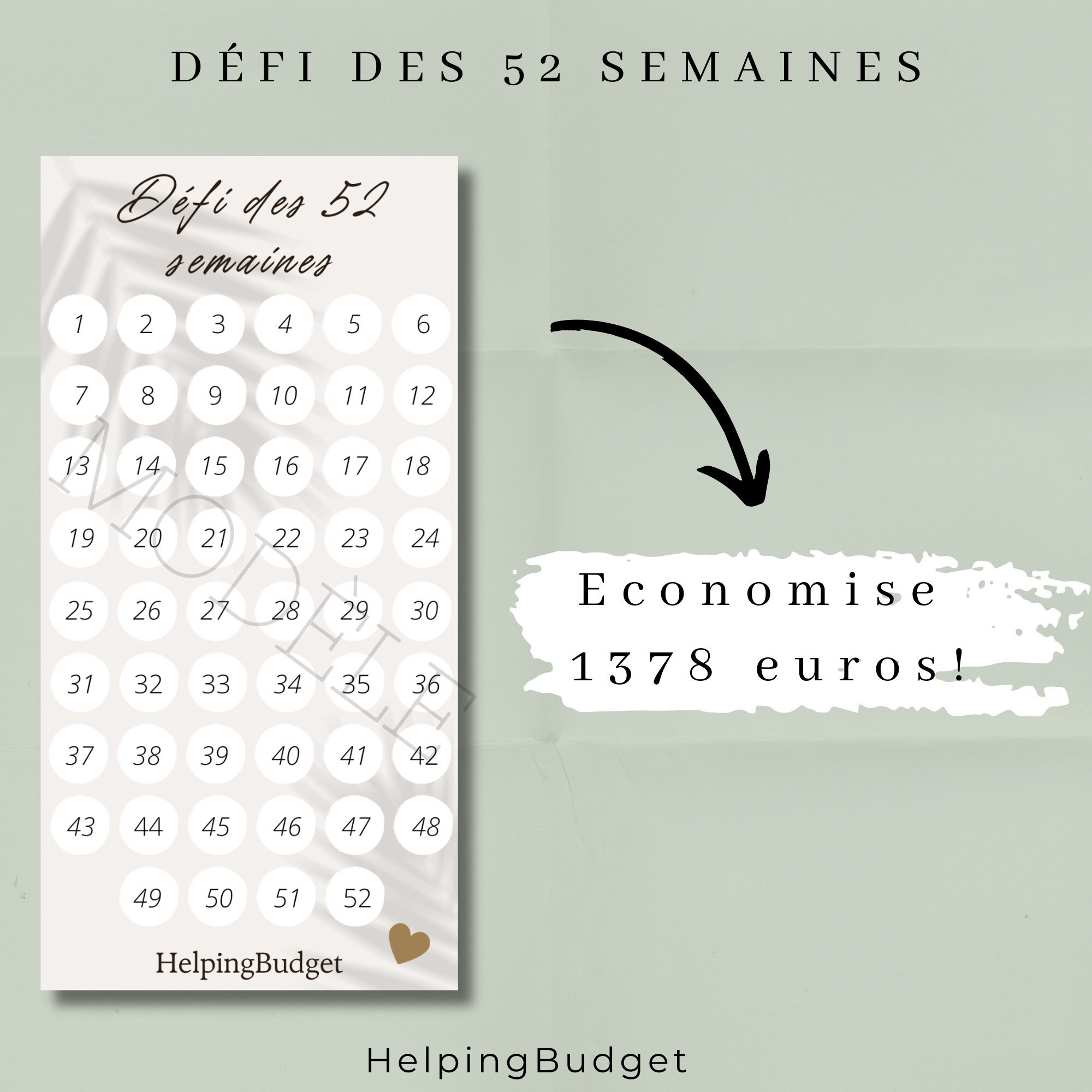 Défi des 52 semaines Enveloppes budget A5 et A6 A imprimer et ... Défi des 52 semaines Enveloppes budget A5 et A6 A imprimer et ...