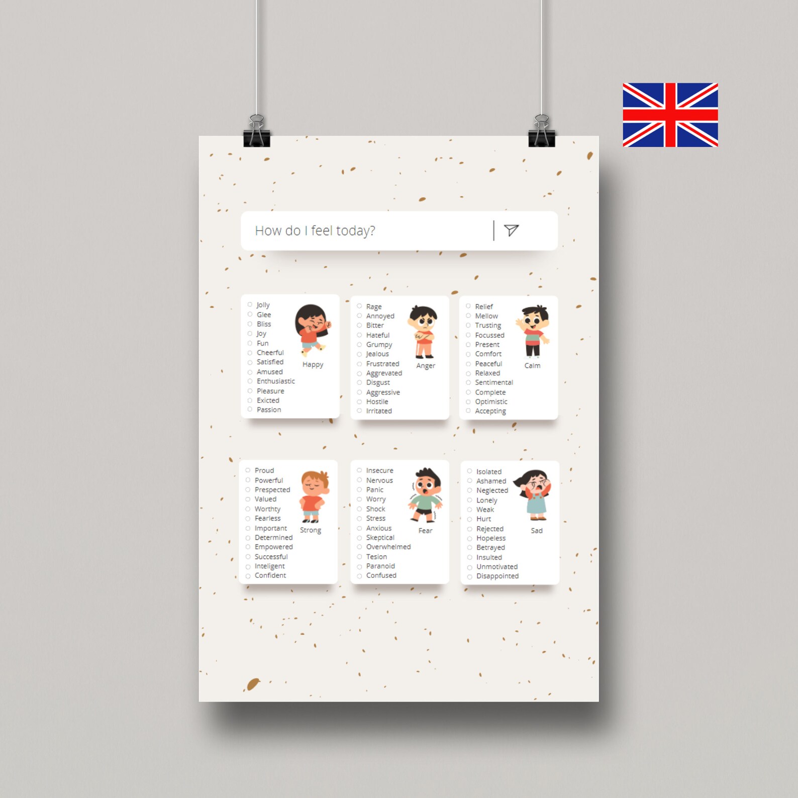 Feelings Wheel & List Emotions for Kids Printable Handouts Emotion ...