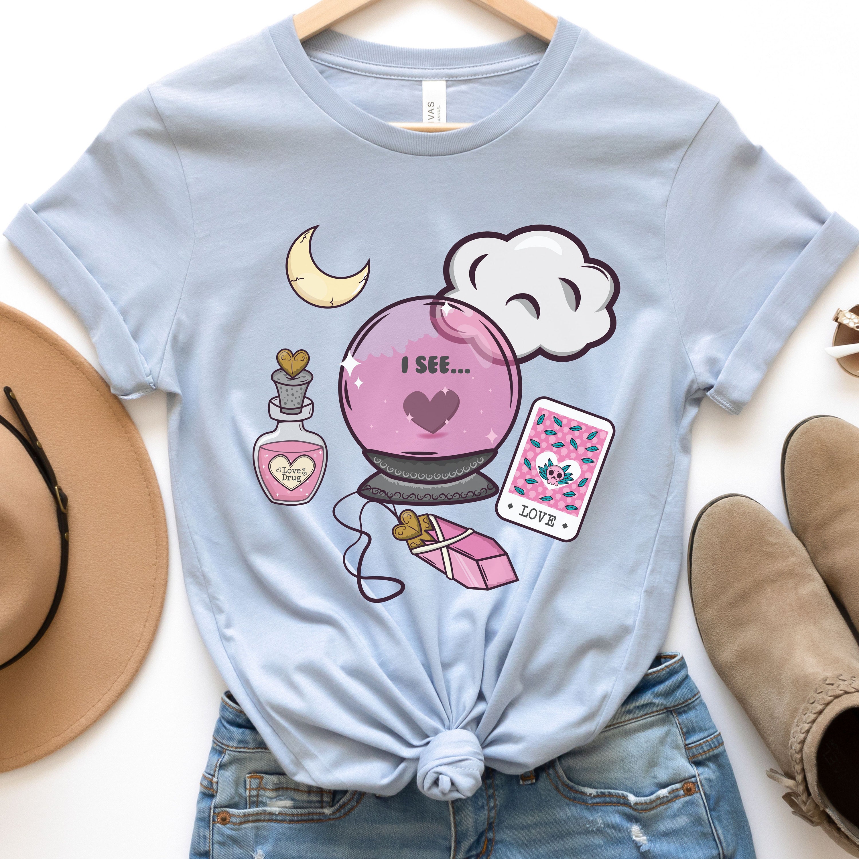 Pastel Goth Shirt Whimsigoth Aesthetic Cute Crystal Ball Love Potion T ...