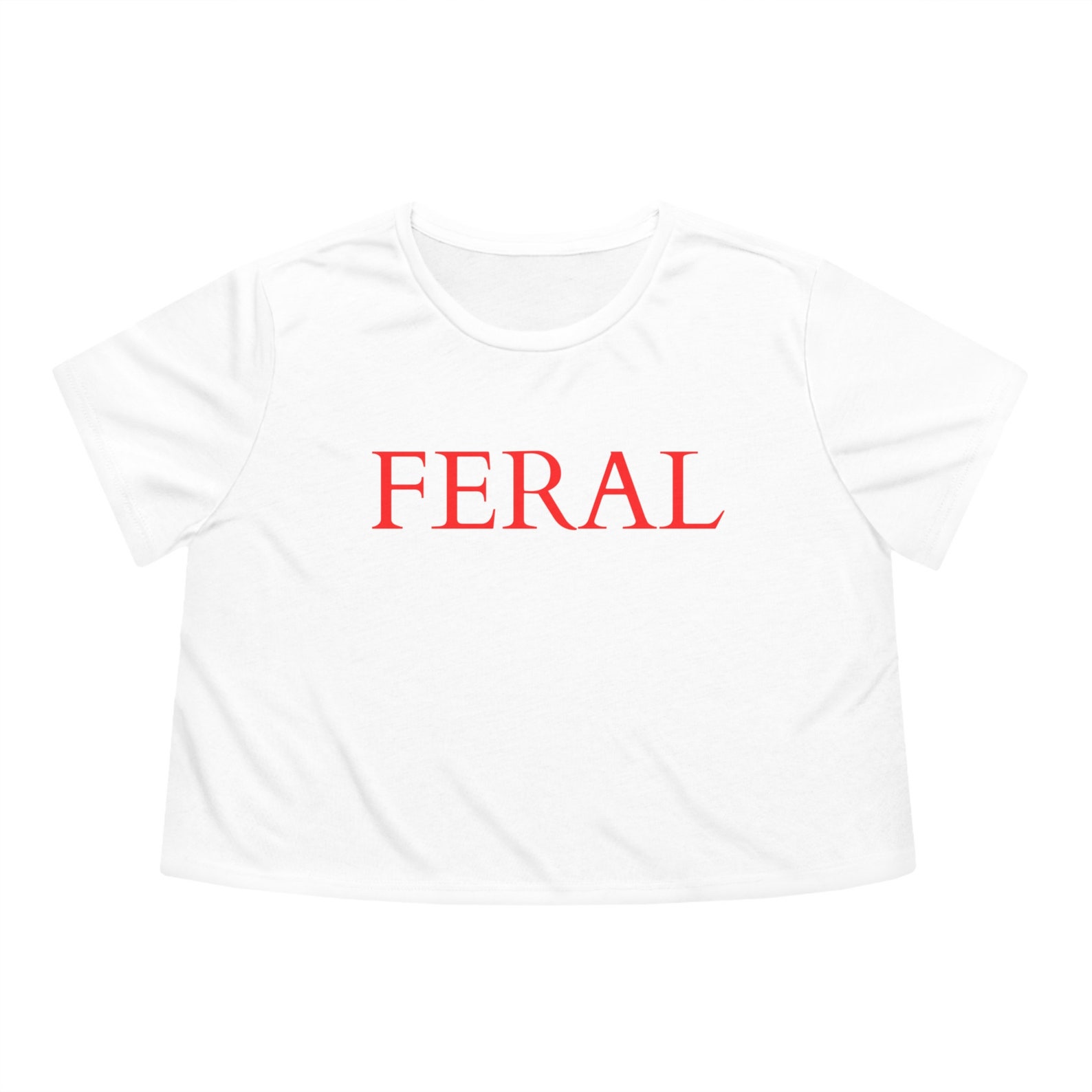 FERAL Crop Top Tee Paint the Town Red Feral Shirt Red on Black Cropped ...