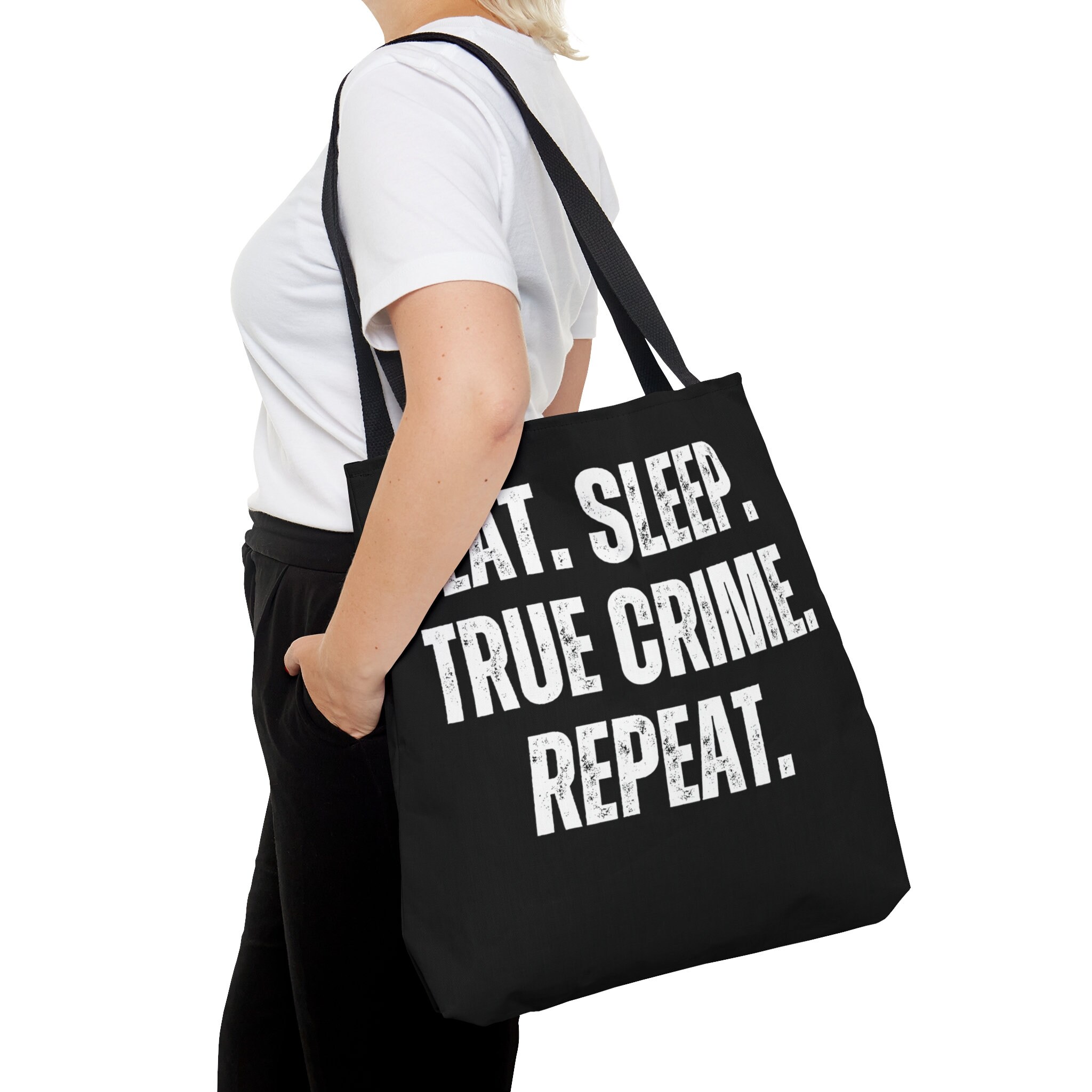 True Crime Tote Bag Gift for True Crime Lover Eat Sleep True Crime ...