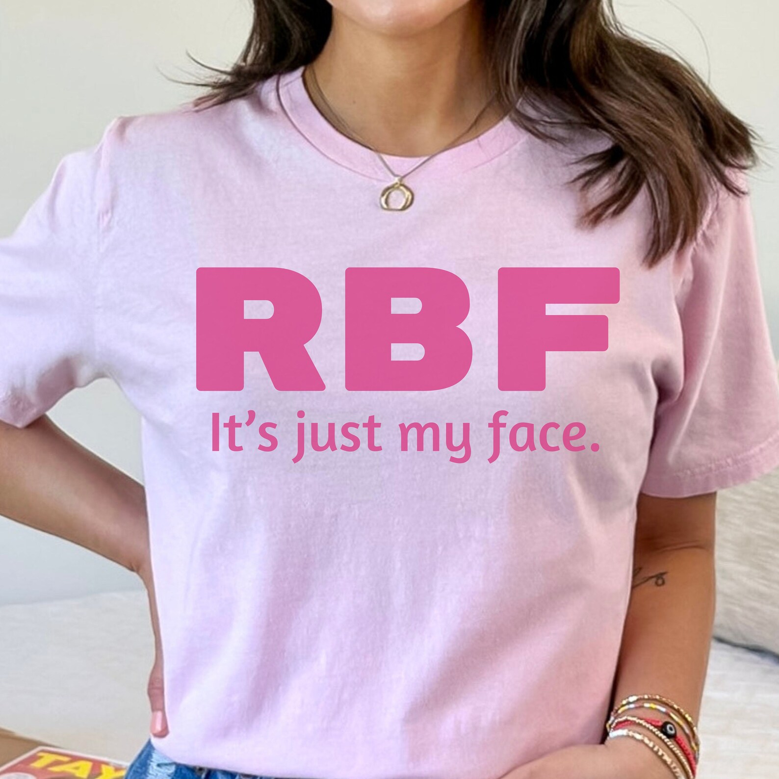 Pink RBF T-shirt Resting Bitch Face Shirt Pink Sarcastic Humor Gift ...