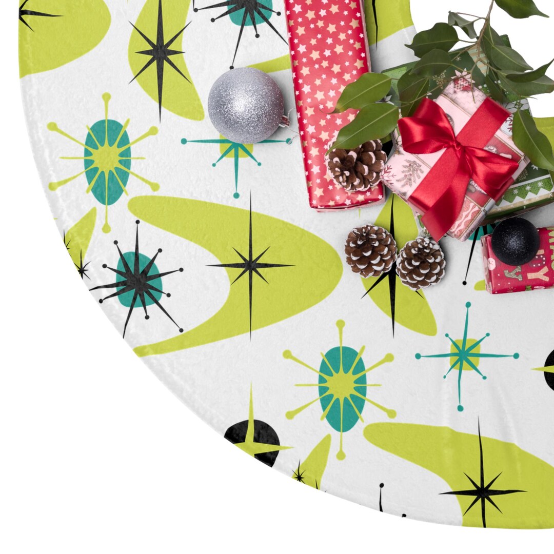 Mid-century Modern Christmas Tree Skirt Retro Atomic Starburst Design ...