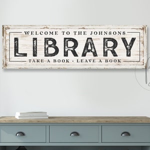 Personalized Library Sign, Library Signs for Home, Library Decor ...