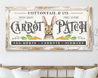 Easter Bunny Sign Decor, Rustic Easter Sign, Farmhouse Easter Sign Wall ...
