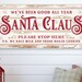 Santa Stop Here Sign, Santa Claus Sign Canvas, Farmhouse Christmas Wall ...
