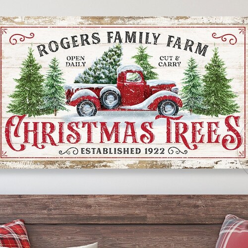 Personalized Christmas Tree Farm Sign Large Christmas Wall - Etsy