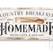 Country Breakfast Homemade With Love & Grease, Kitchen Signs for Wall ...