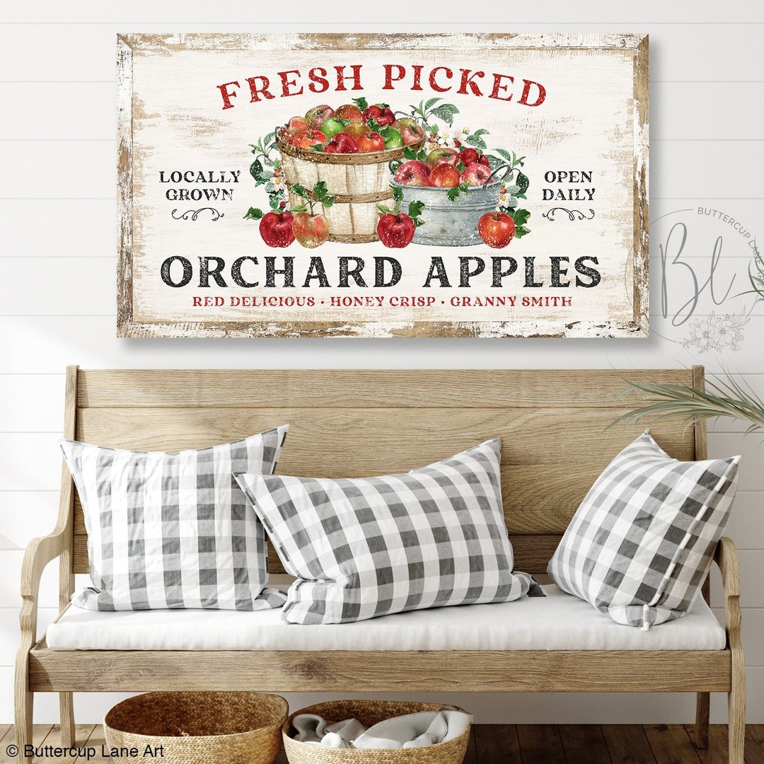 Apple Wall Art, Apple Wall Decor, Apple Wall Sign, Fall Wall Art, Fall ...