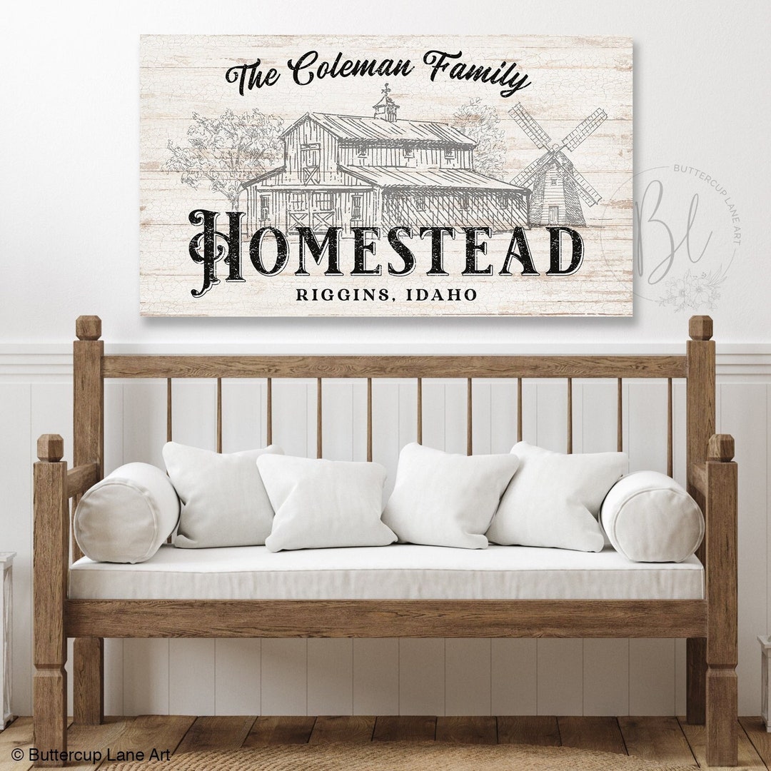 Personalized Homestead Name Sign, Homestead Sign, Custom Family Name ...
