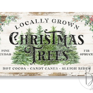 Christmas Tree Farm Sign, Large Christmas Wall Art, Christmas Canvas ...
