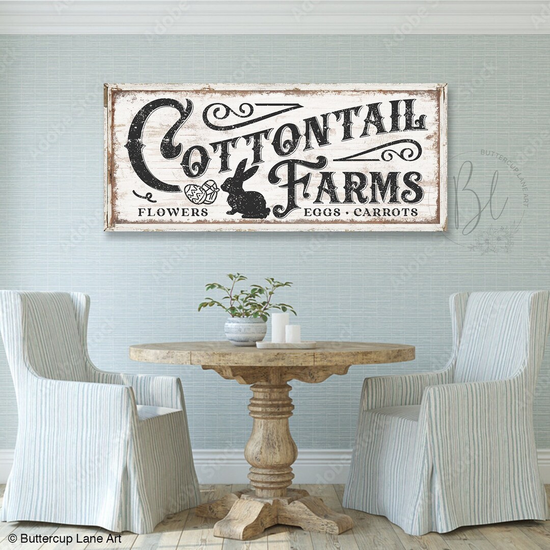 Cottontail Farms Easter Sign, Rustic Easter Sign, Farmhouse Easter Sign ...