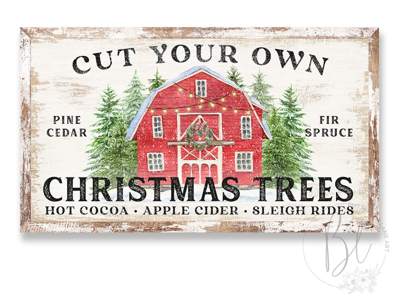 Christmas Tree Farm Sign Large Christmas Wall Art Rustic - Etsy