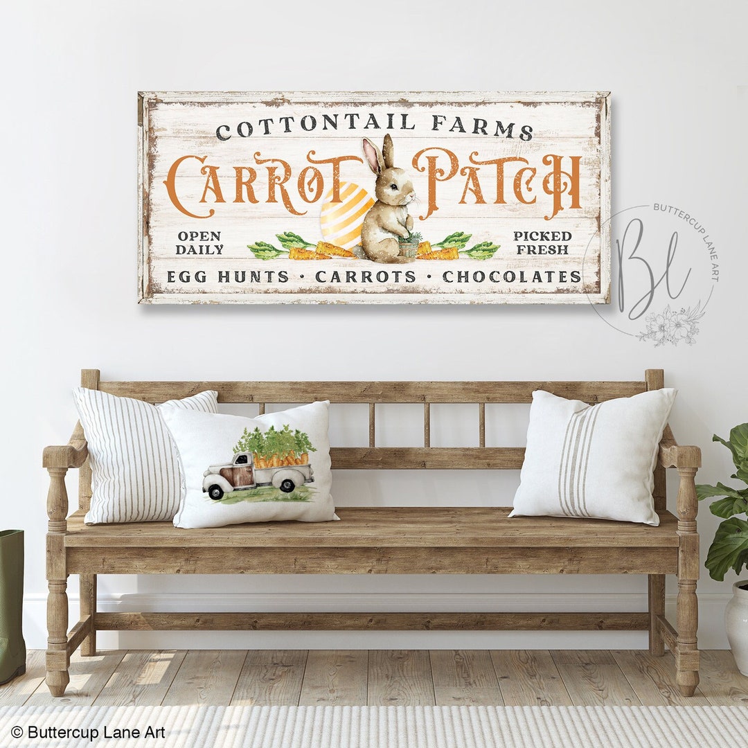 Easter Bunny Sign Decor, Rustic Easter Sign, Farmhouse Easter Sign Wall ...