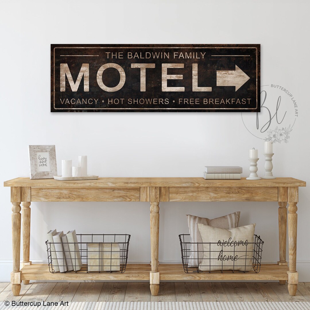Motel Sign | Personalized Family Name Sign Wall Decor | Custom Name ...