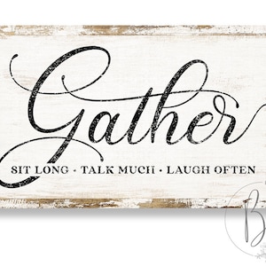 Large Gather Wall Art, Gather Wall Sign, Gather Wall Decor, Wall Art ...