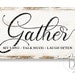Large Gather Wall Art, Gather Wall Sign, Gather Wall Decor, Wall Art ...