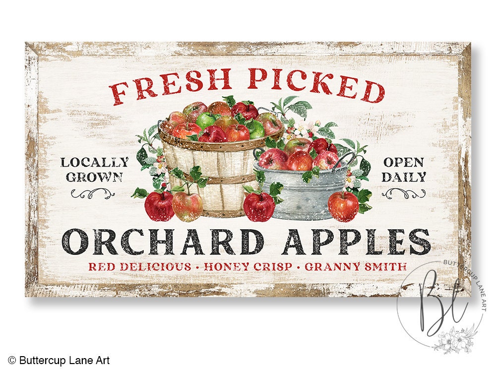 Apple Wall Art Apple Wall Decor Apple Wall Sign Fall Wall - Etsy