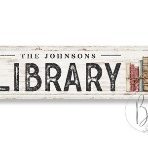 Personalized Library Sign, Library Signs for Home, Library Decor ...