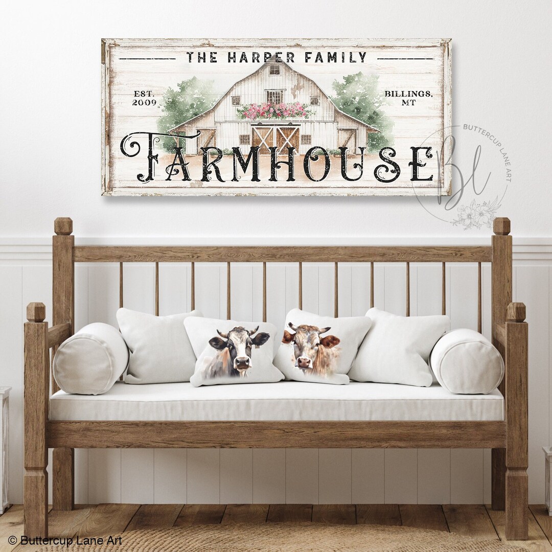 Personalized Farmhouse Sign | Rustic Farmhouse Welcome Sign | Custom ...