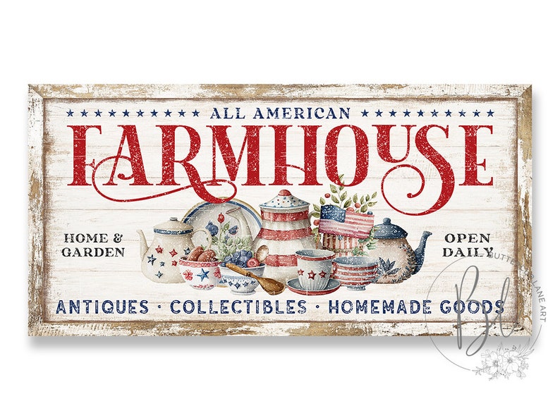 Patriotic Farmhouse Sign | Fourth of July Sign | 4th of July Decor for ...