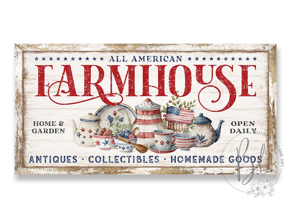 Patriotic Farmhouse Sign Fourth of July Sign 4th of July - Etsy