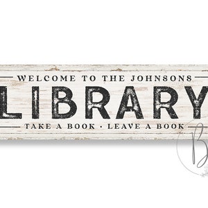 Personalized Library Sign, Library Signs for Home, Library Decor ...