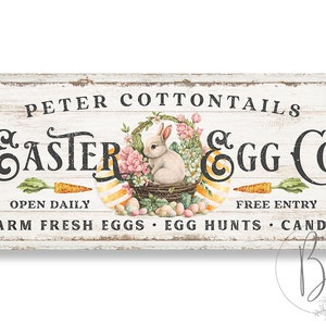 Easter Bunny Sign Decor, Rustic Easter Sign, Farmhouse Easter Sign Wall ...
